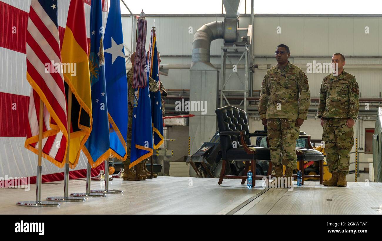 U.S. Air Force Maj. Gen. Randall Reed, Third Air Force commander, left ...