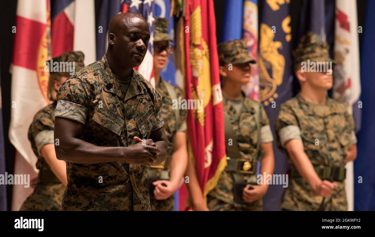 U.S. Marine Corps Sgt. Maj. Charles Tyler, the outgoing sergeant major ...