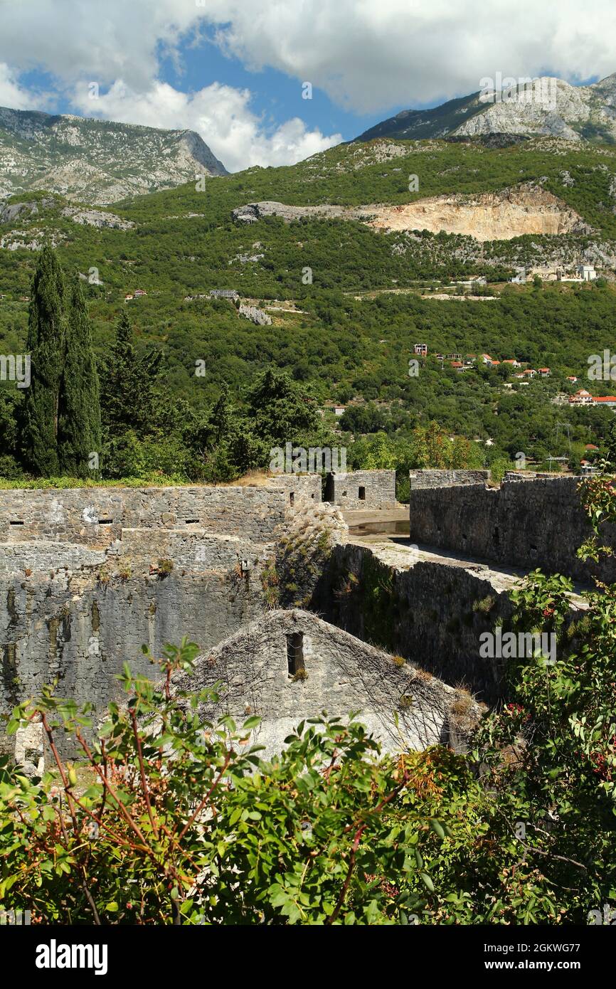 Spaniola. The ruins of the Spanish fortress in Herceg Novi, Montenegro ...