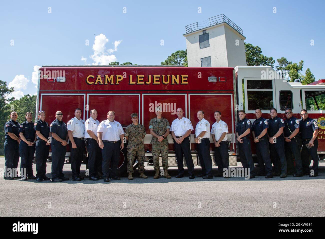U.S. Marine Corps Brig. Gen. Andrew M. Niebel, center right, commanding ...