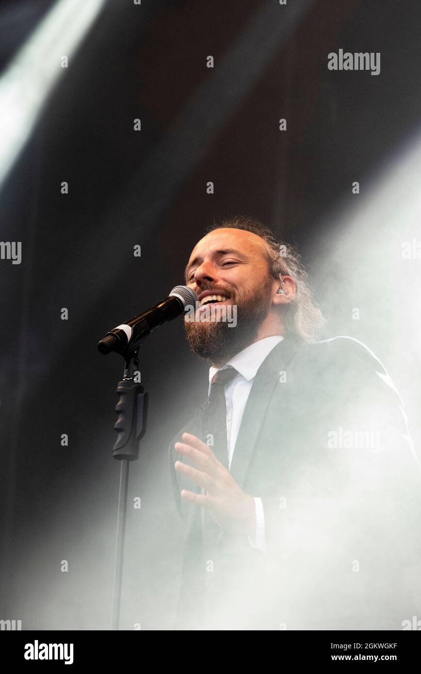Jonathan Scratchley of the Gentleman's Dub Club band performing at a ...