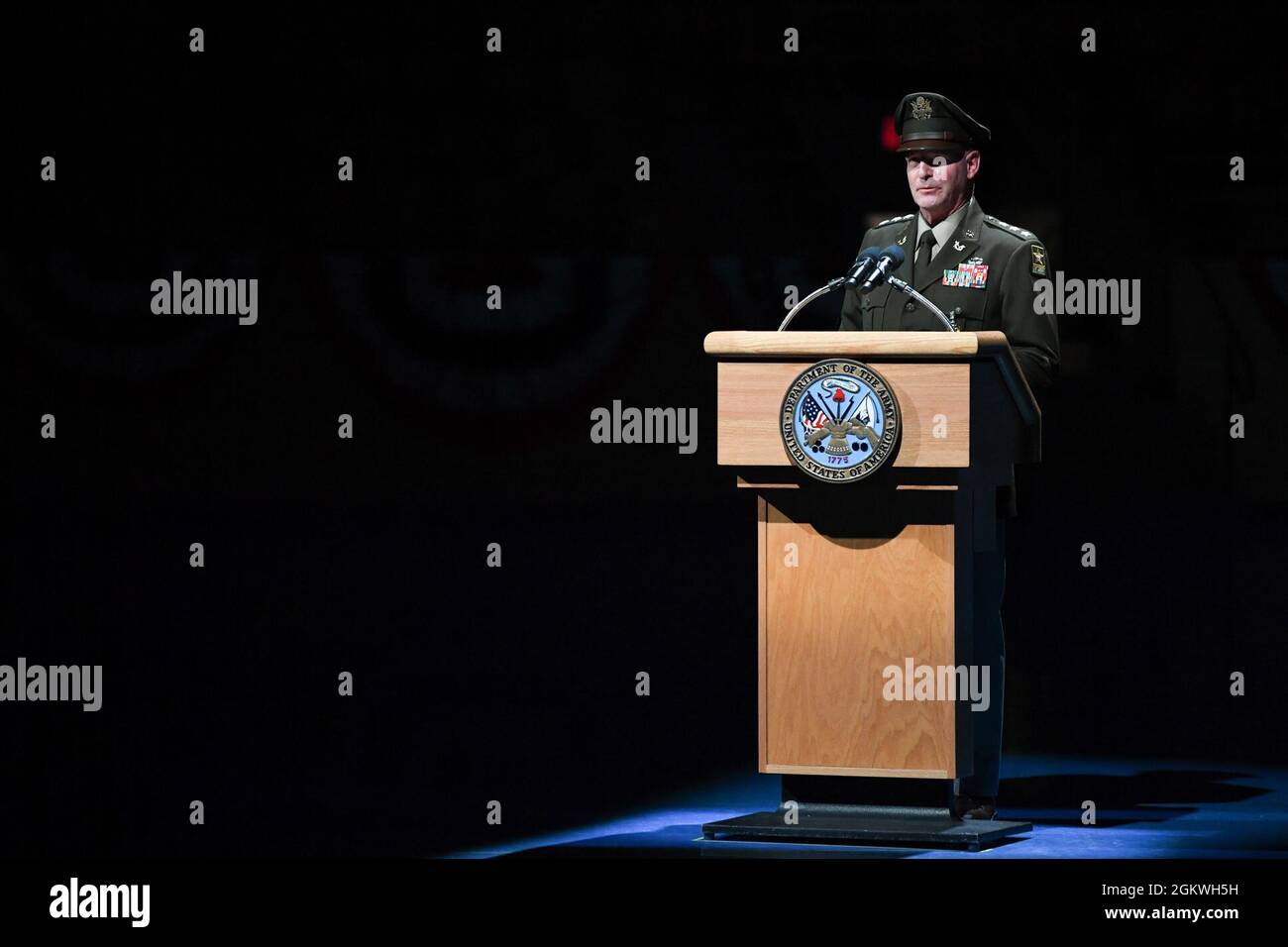 U.S. Army Judge Advocate General Lt. Gen. Charles N. Pede speaks during ...