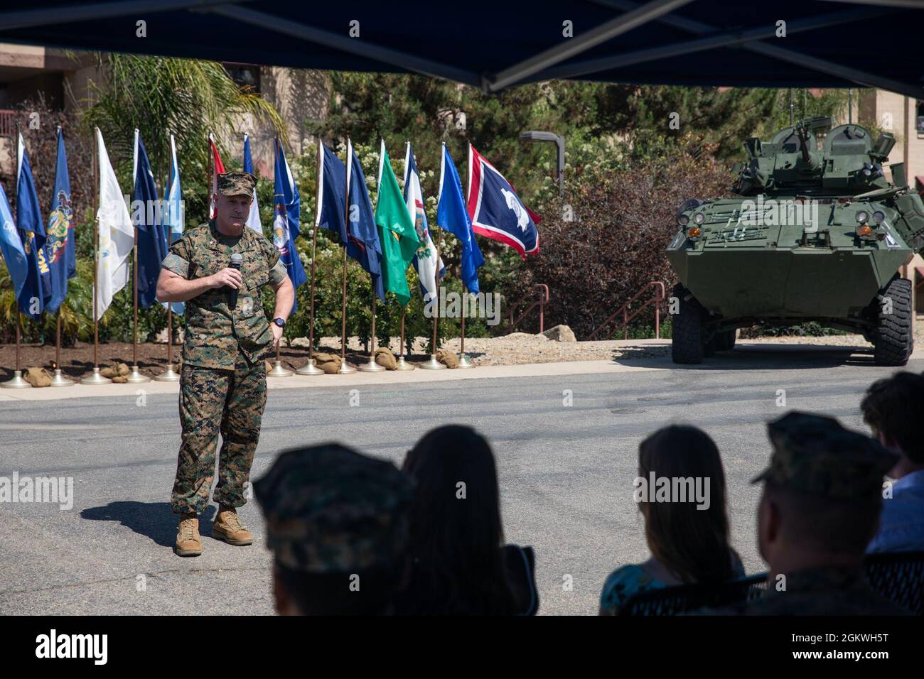 U.S. Marine Corps Lt. Col. Robert May, the out-going commanding officer ...