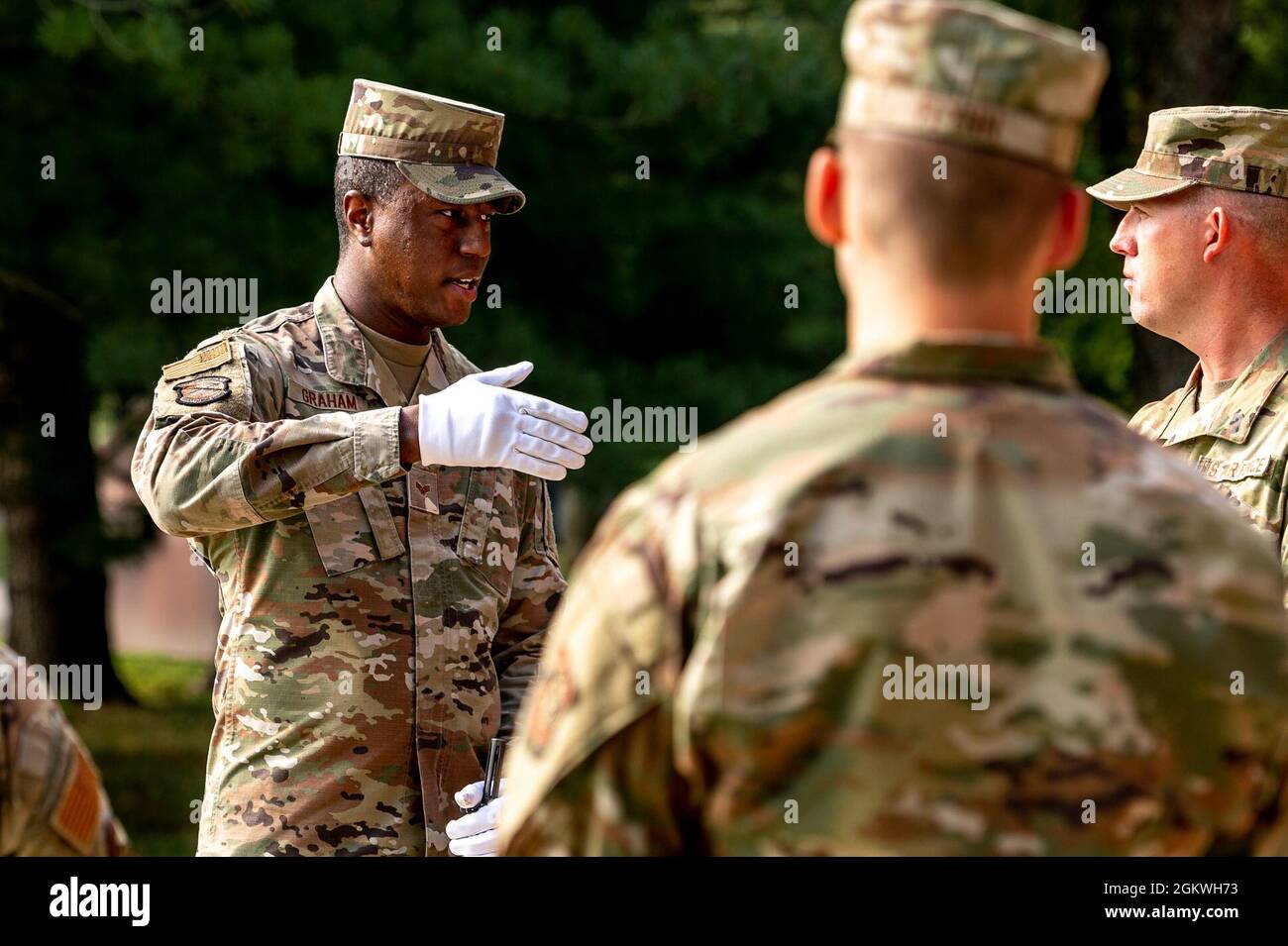 U.S. Air Force Senior Airman Jalen Graham, USAF Honor Guard ceremonial ...