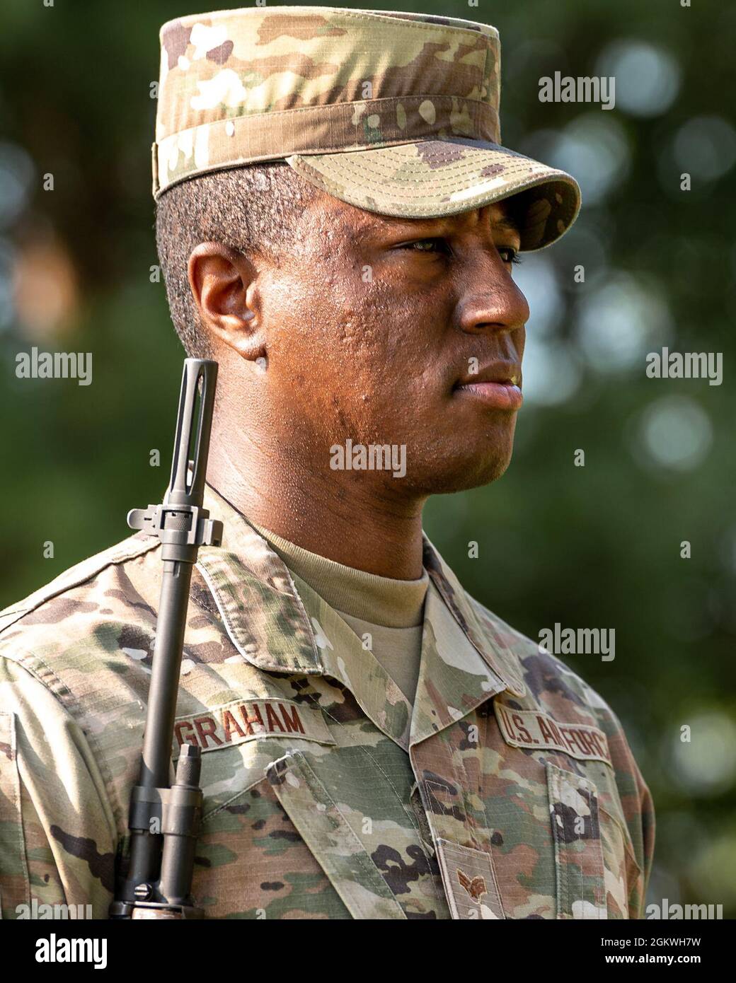 U.S. Air Force Senior Airman Jalen Graham, USAF Honor Guard ceremonial ...