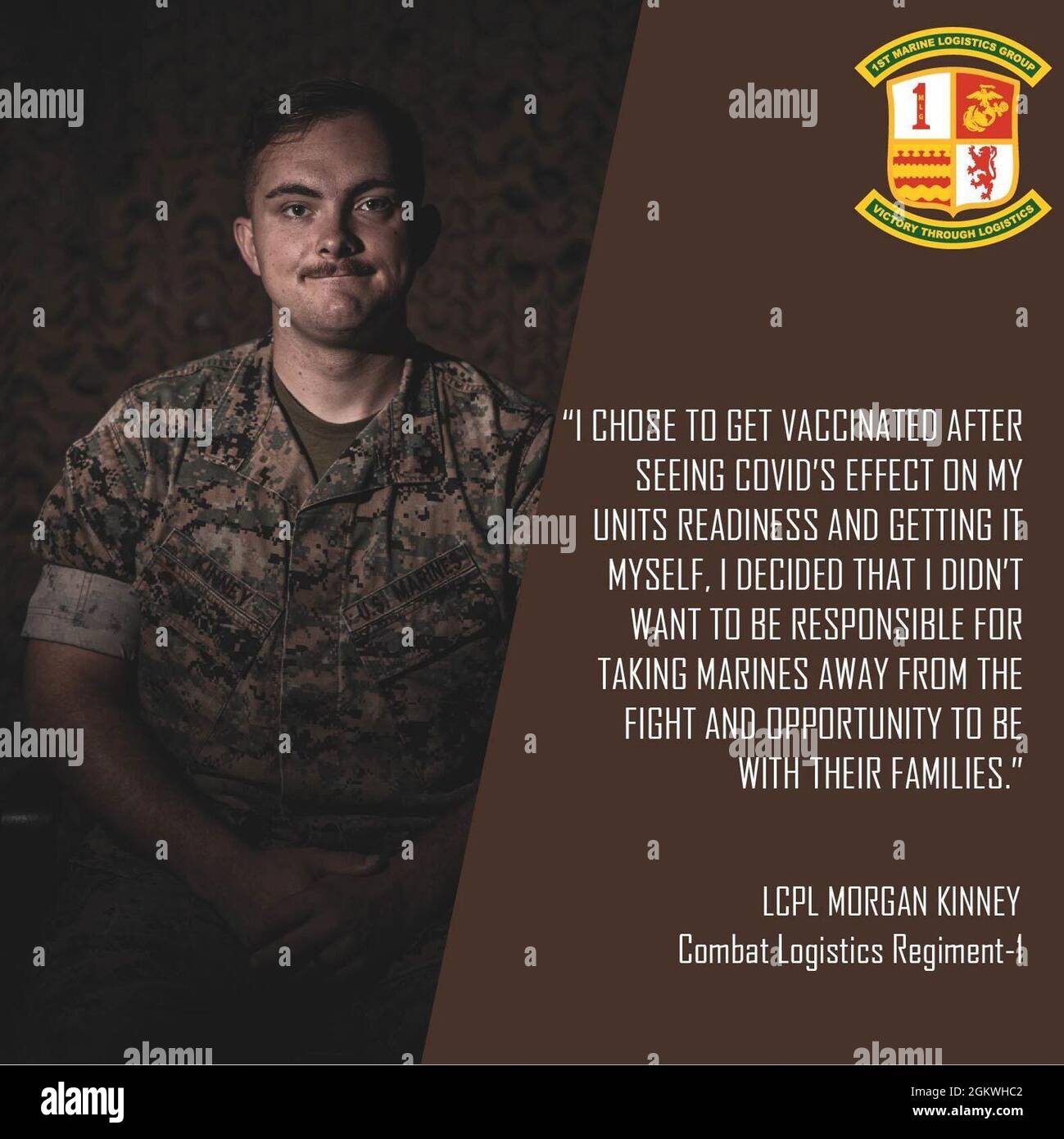 U.S. Marine Lance Cpl. Morgan Kinney, combat logistics regiment 1, 1st ...