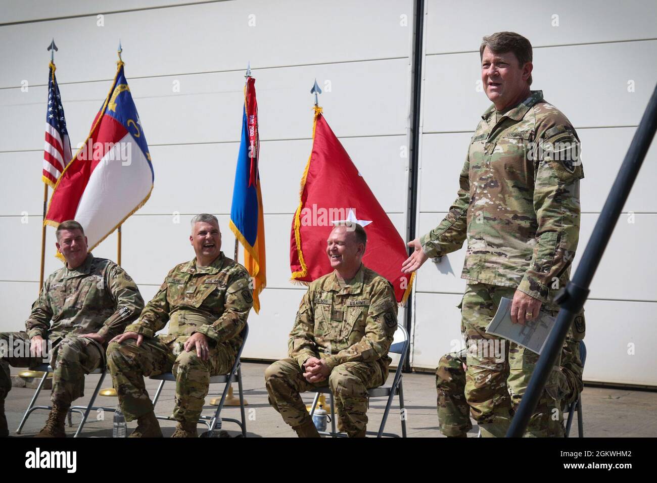 State Command Chief Warrant Officer 5 Jim Herring gives a speech during ...