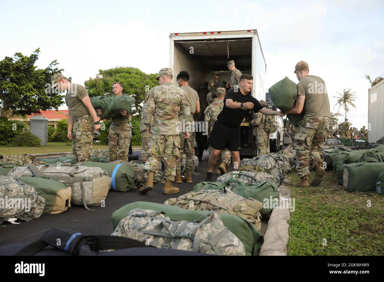America’s First Corps Soldiers offload equipment for exercise Forager ...