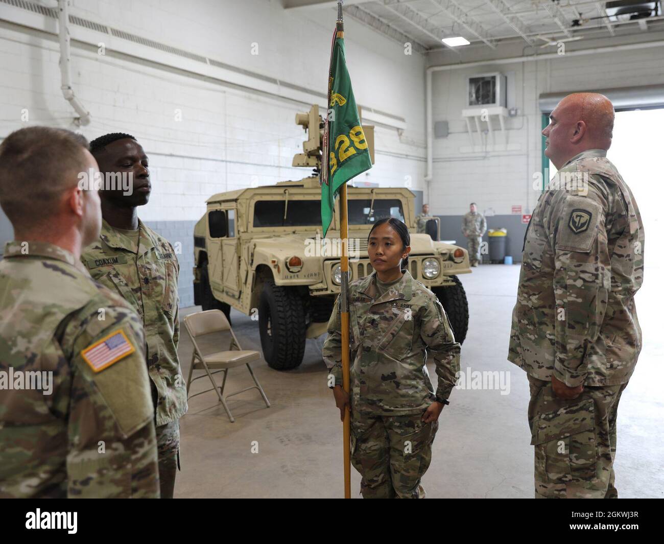U.S. Army 1LT Fatima Aguilar assumes command of the 328th military ...