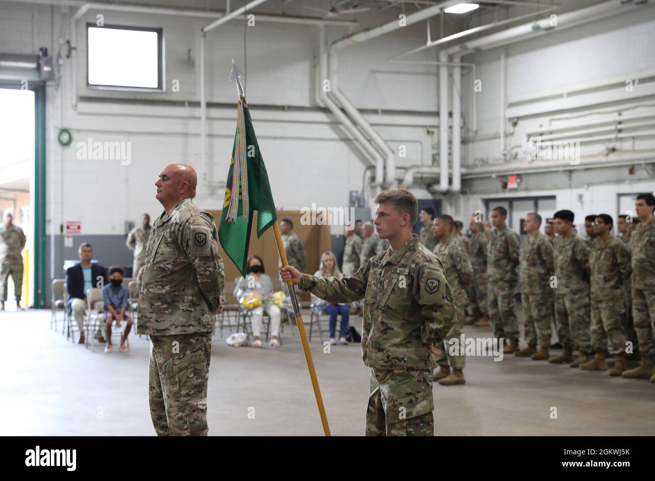 The 328th military Police Company stands in formation for the Change of ...