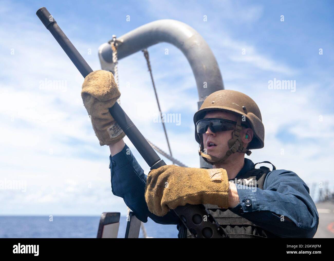 EAST CHINA SEA (July 10, 2021) Logistics Specialist 1st Class Benjamin ...