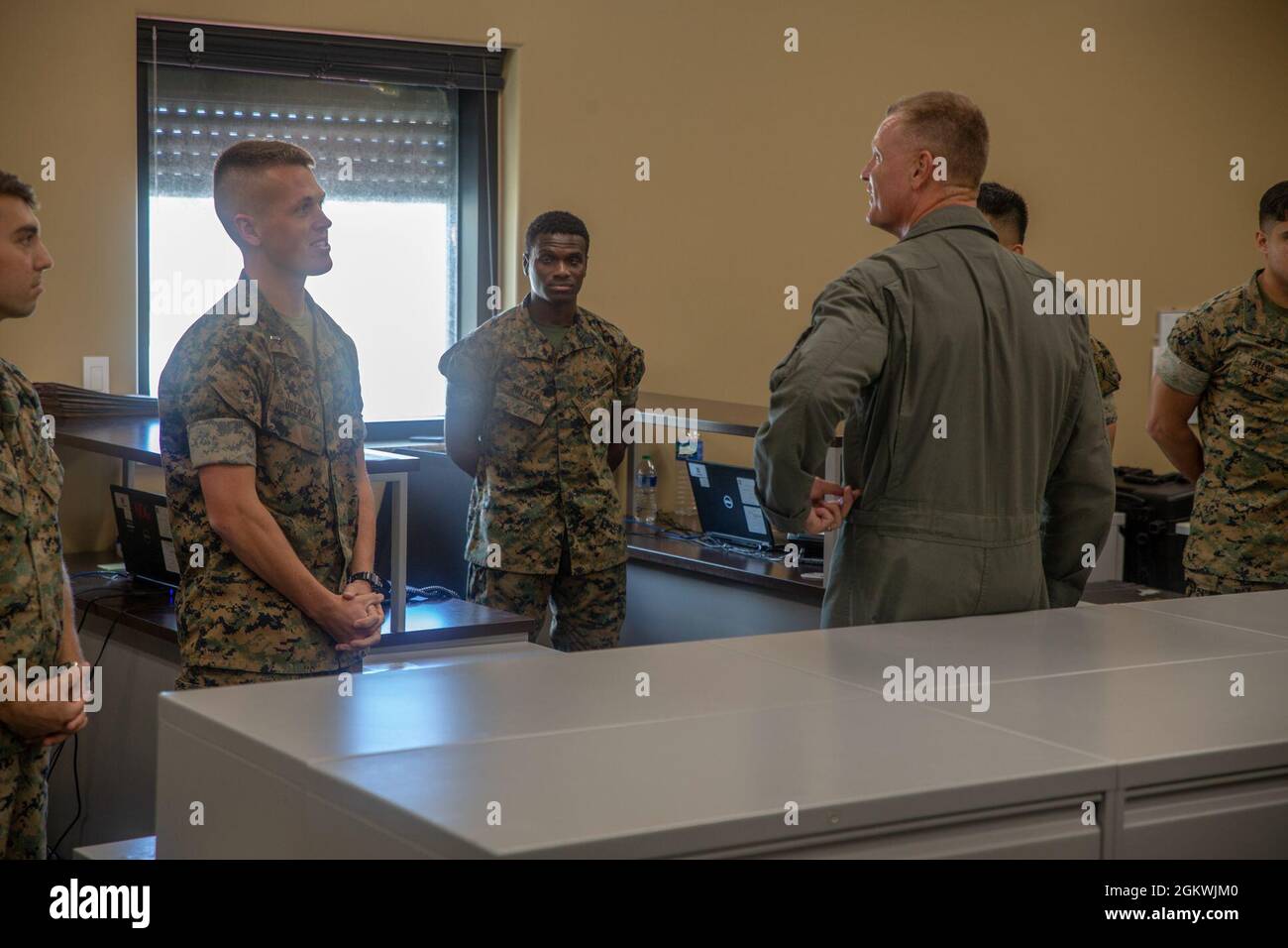 Lt. Gen. Steven Rudder, Commander Marine Forces Pacific, speaks with ...
