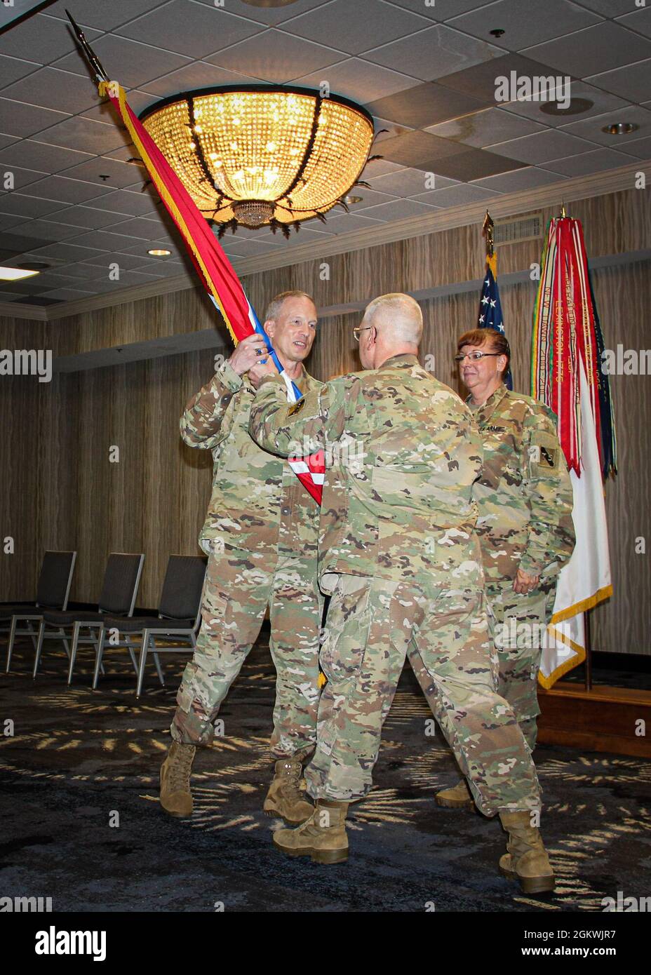Maj. Gen. Richard C. Staats hands the 75th Innovation Command colors to ...