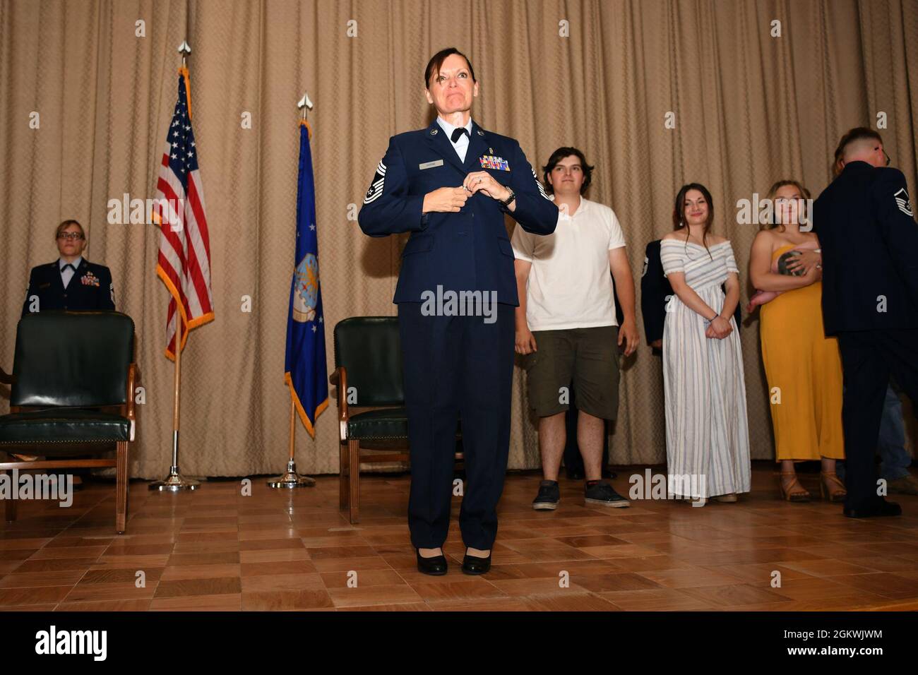 U.S. Air Force Chief Master Sgt. Rene Horne, 173rd Medical Group, wears ...