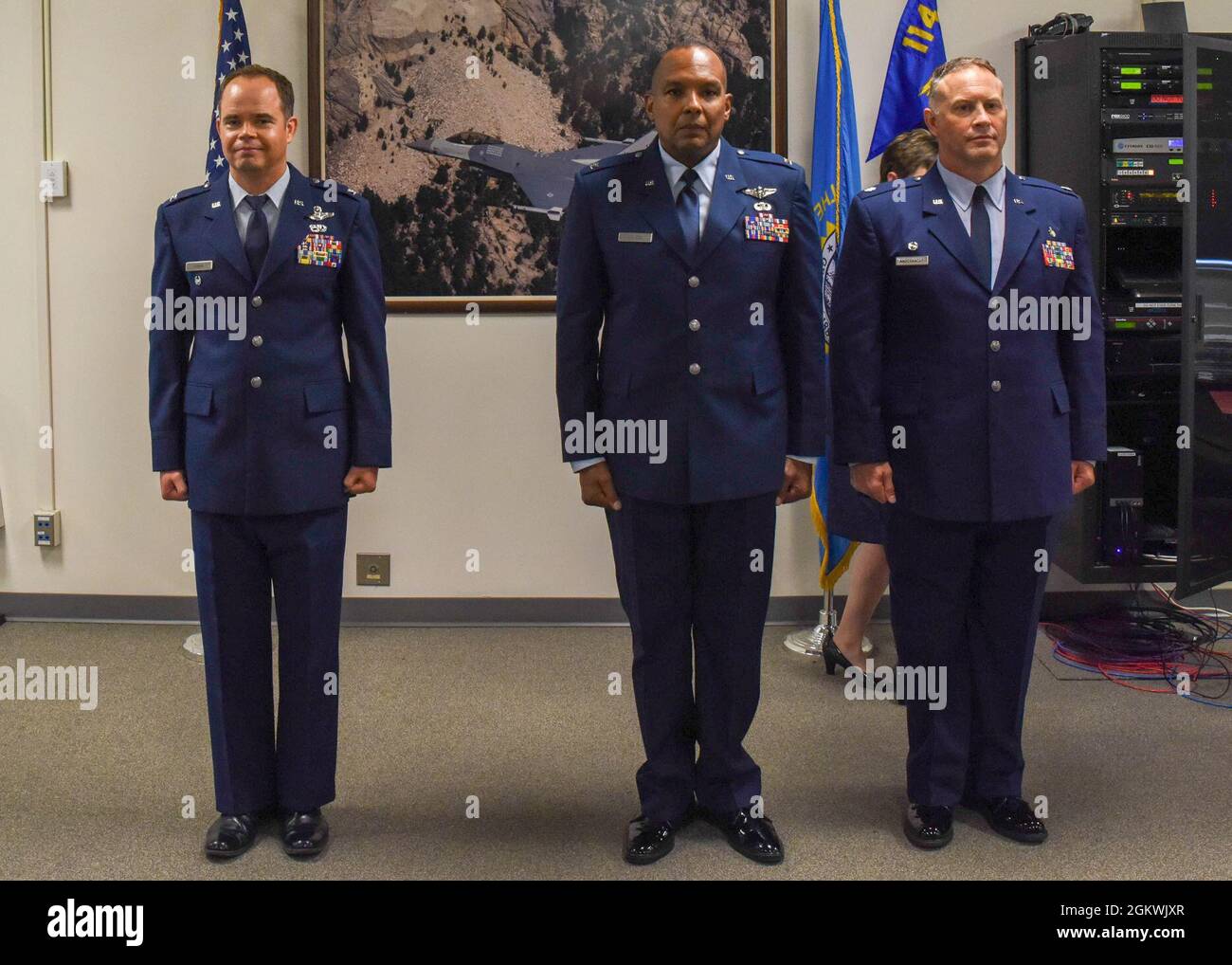 From left to right, Col. Brandon Eskam, 114th Fighter Wing vice ...