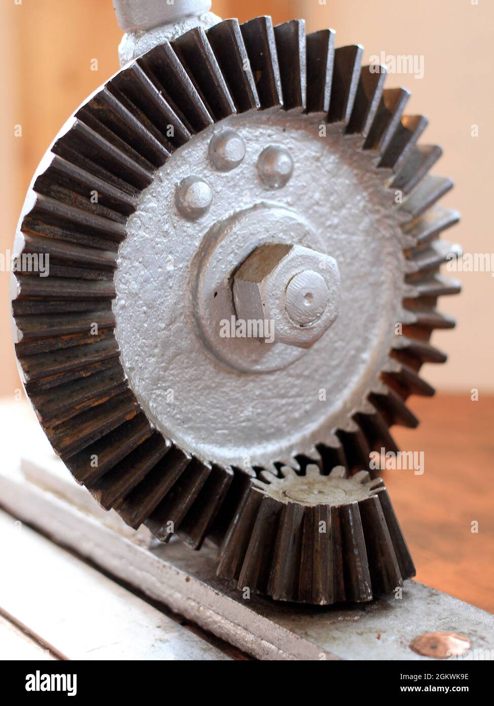 Closeup shot of a metallic gear mechanism Stock Photo - Alamy