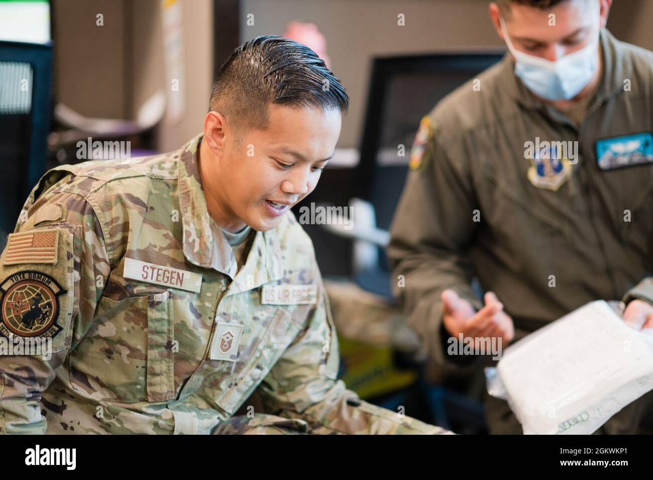 U.S. Air Force Master Sergeant John Stegan assigned to the 187th ...