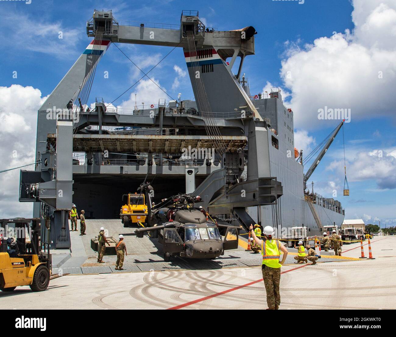 A U.S. Army Soldier directs a UH-60 Black Hawk from the Cape Henry ...