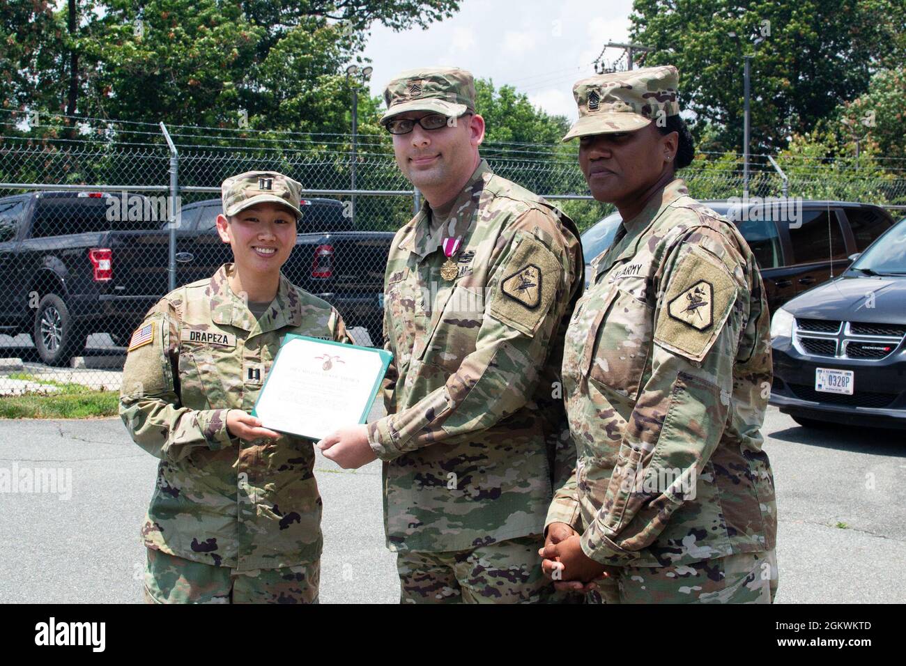Staff Sgt. Dustin Parker was awarded the Meritorious Service Medal in a ...