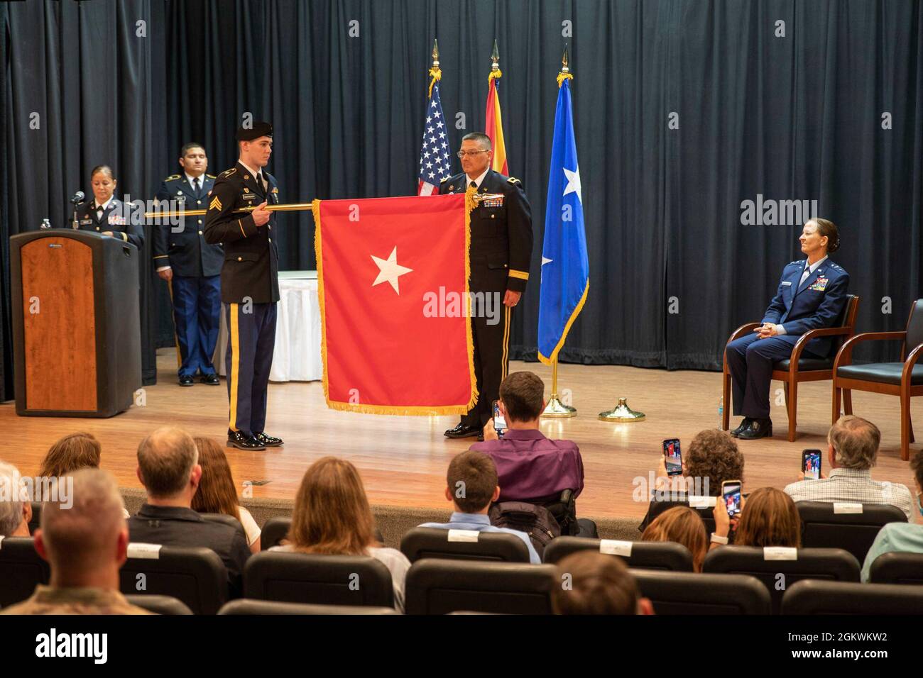 The Arizona Army National Guard’s Color Guard presents newly-promoted ...