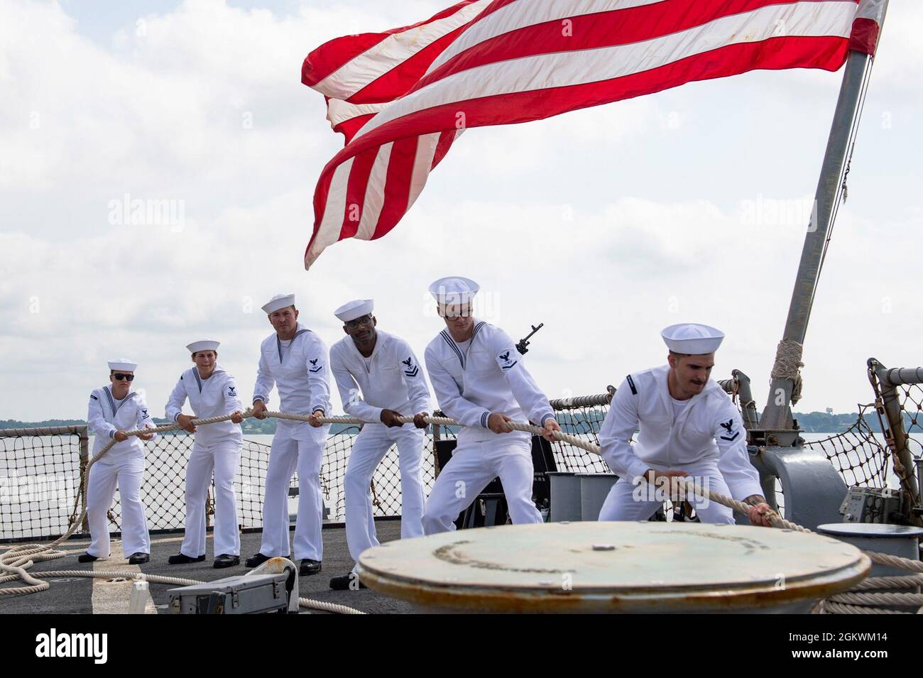 YORKTOWN, Virginia (July 11, 2021) – Sailors assigned to the Arleigh ...
