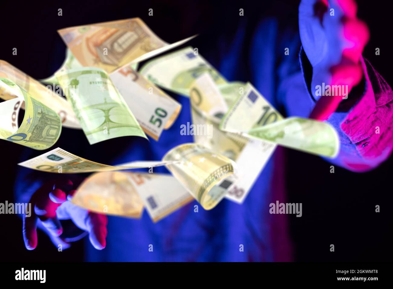 3D illustration of banking euro banknote in hand Stock Photo - Alamy