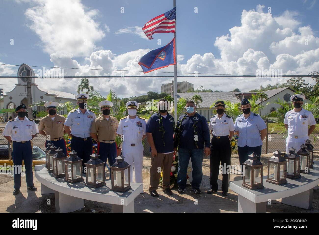 Marine Corps Base (MCB) Camp Blaz senior leaders pose for a photograph ...