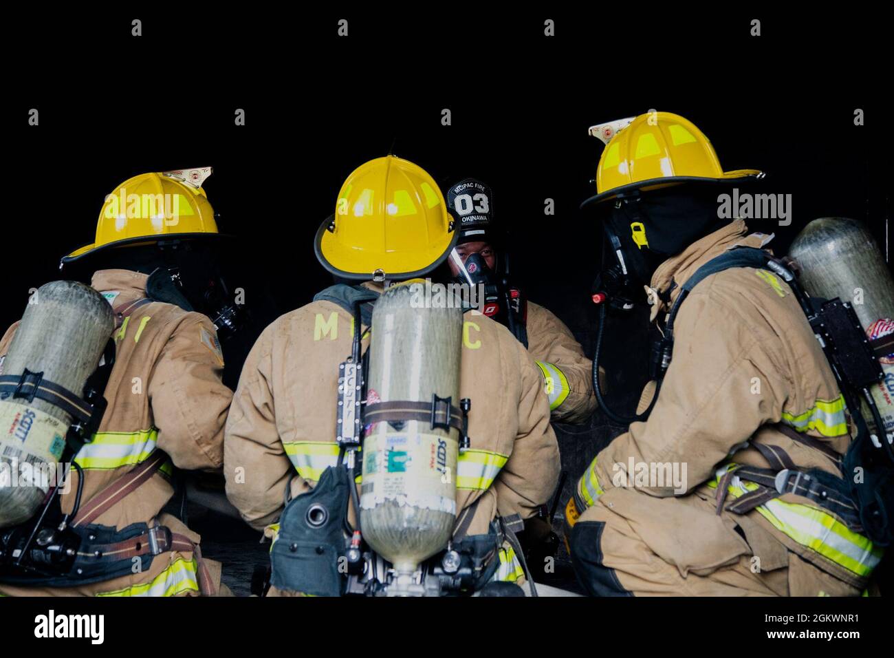 Makoto Osada, second from right, an instructor with the Marine Corps ...