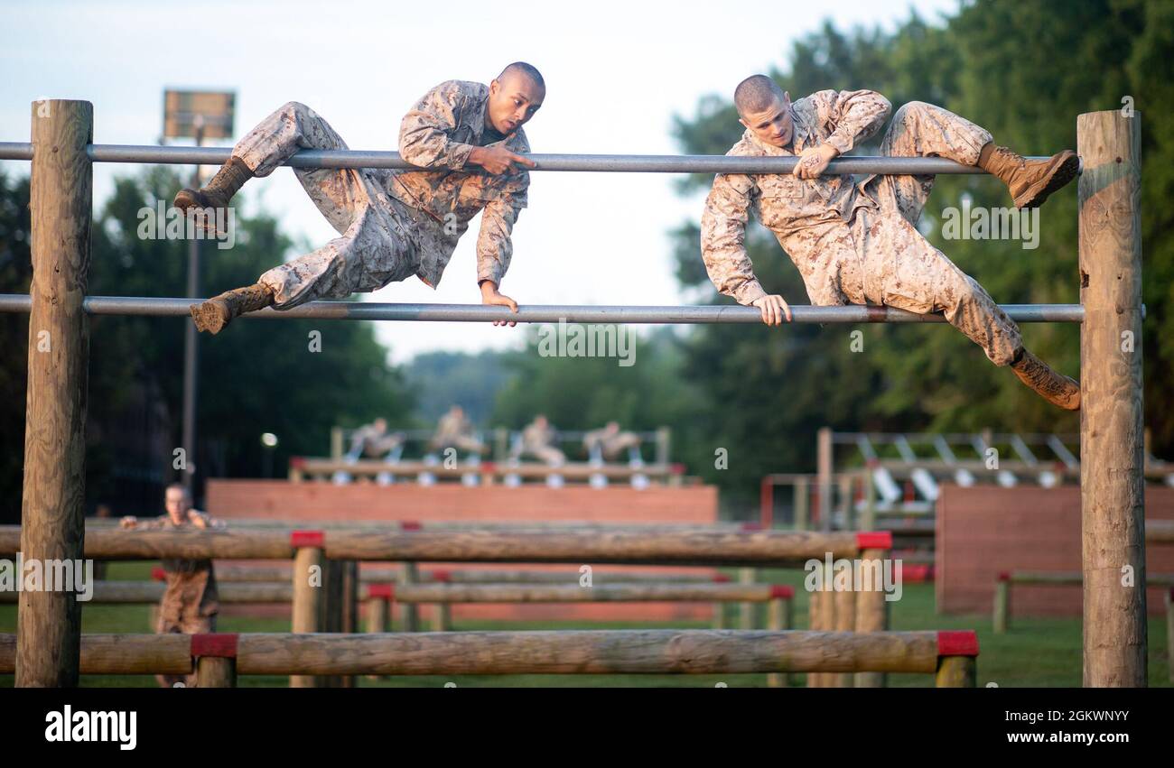 U.S. Marine Corps officer candidates with Alpha Company participate in ...