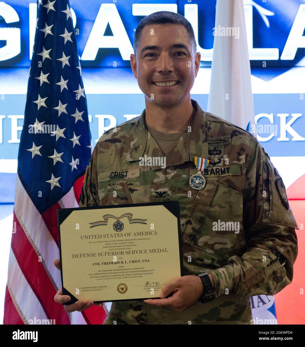 U.S. Army Col. Frederick L. Crist, assigned to U.S. Transportation ...