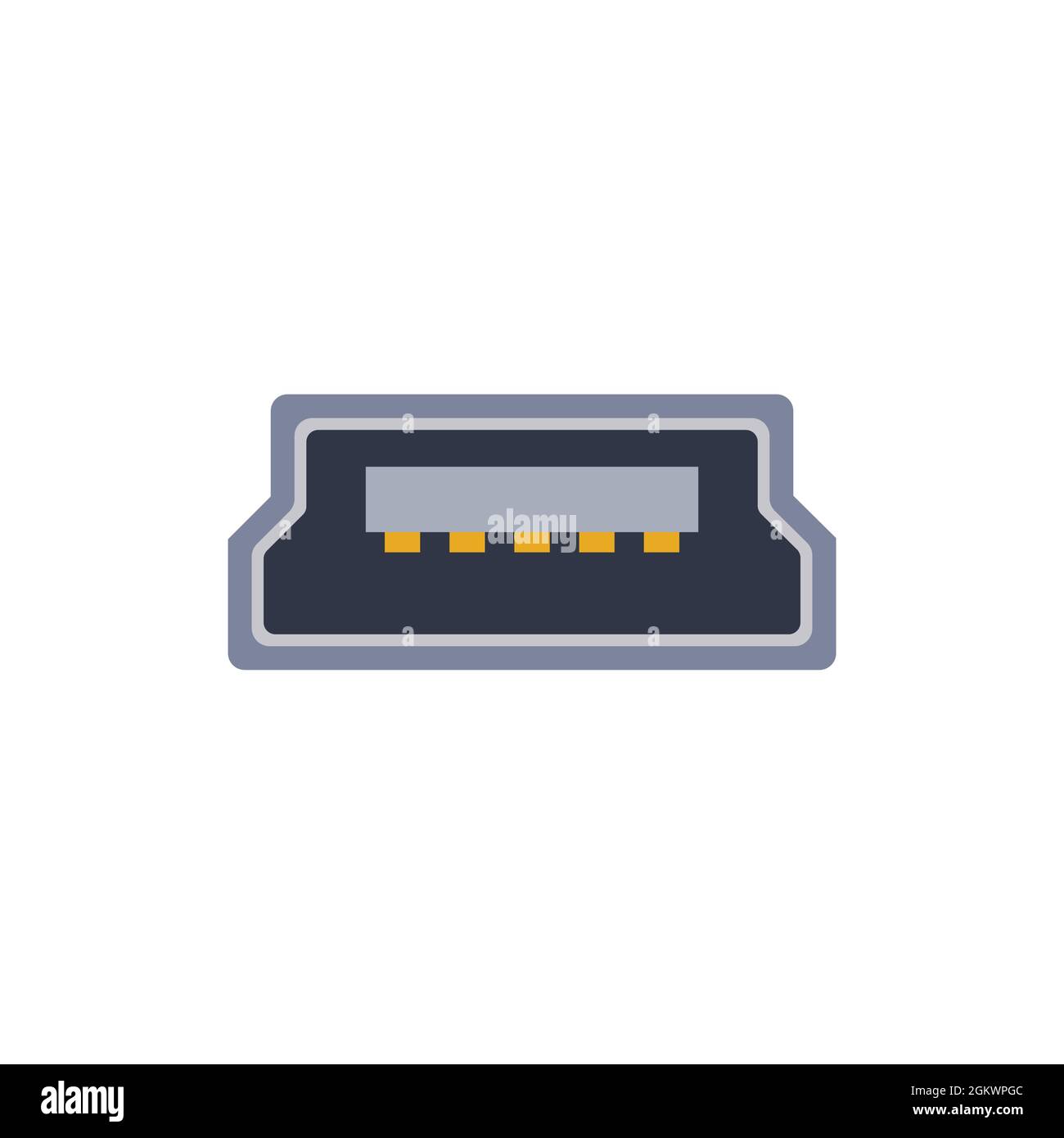 USB mini B pc universal connector icon. Vector graphic illustration of ...