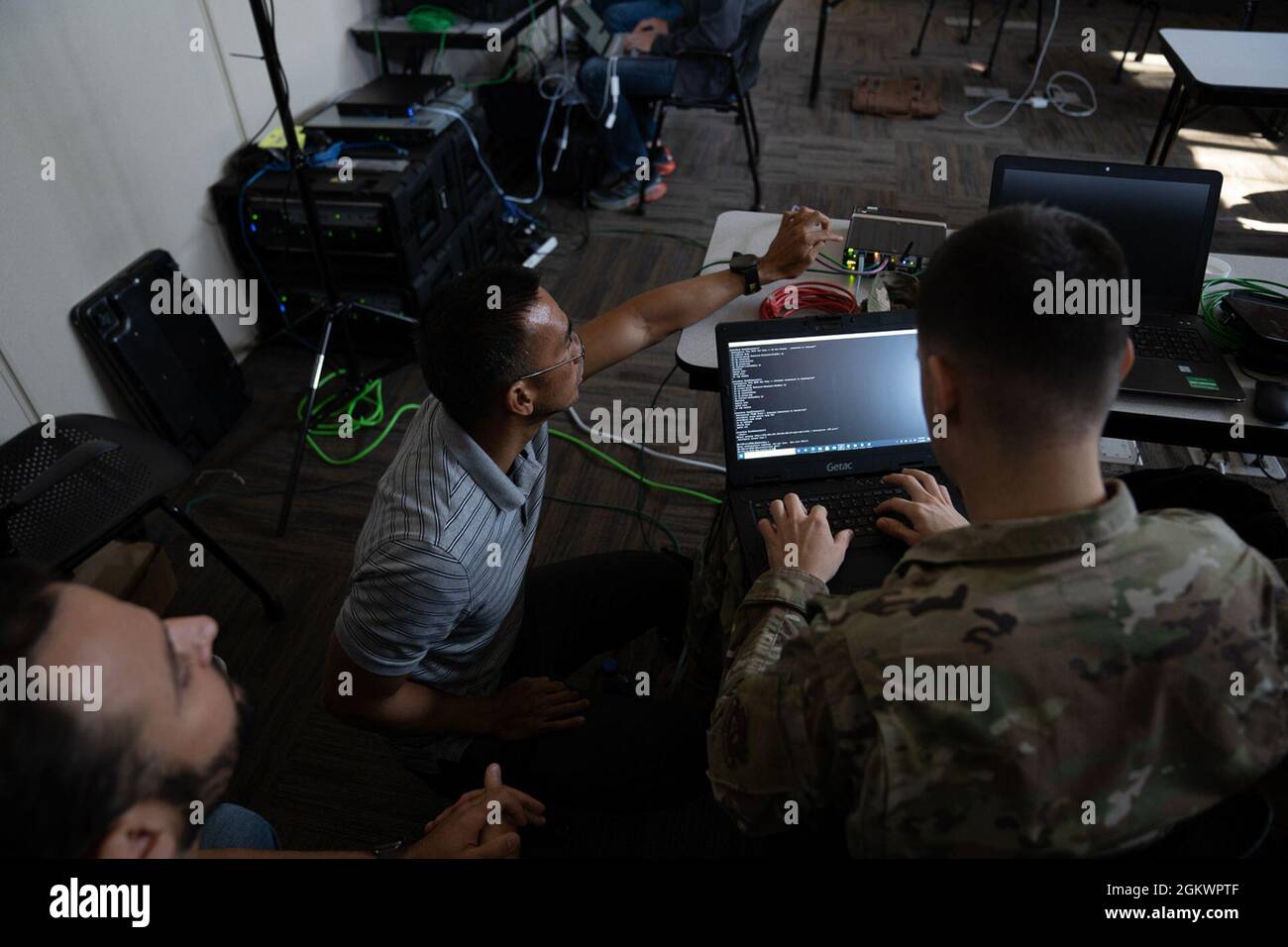 Members of the 56th Air and Space Communications Squadron at Joint Base ...