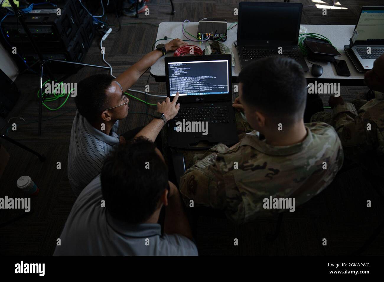 Members of the 56th Air and Space Communications Squadron at Joint Base ...