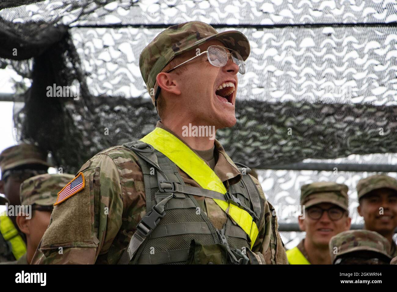 Jeremy Rief, University of Wyoming, calls his Platoon to attention ...