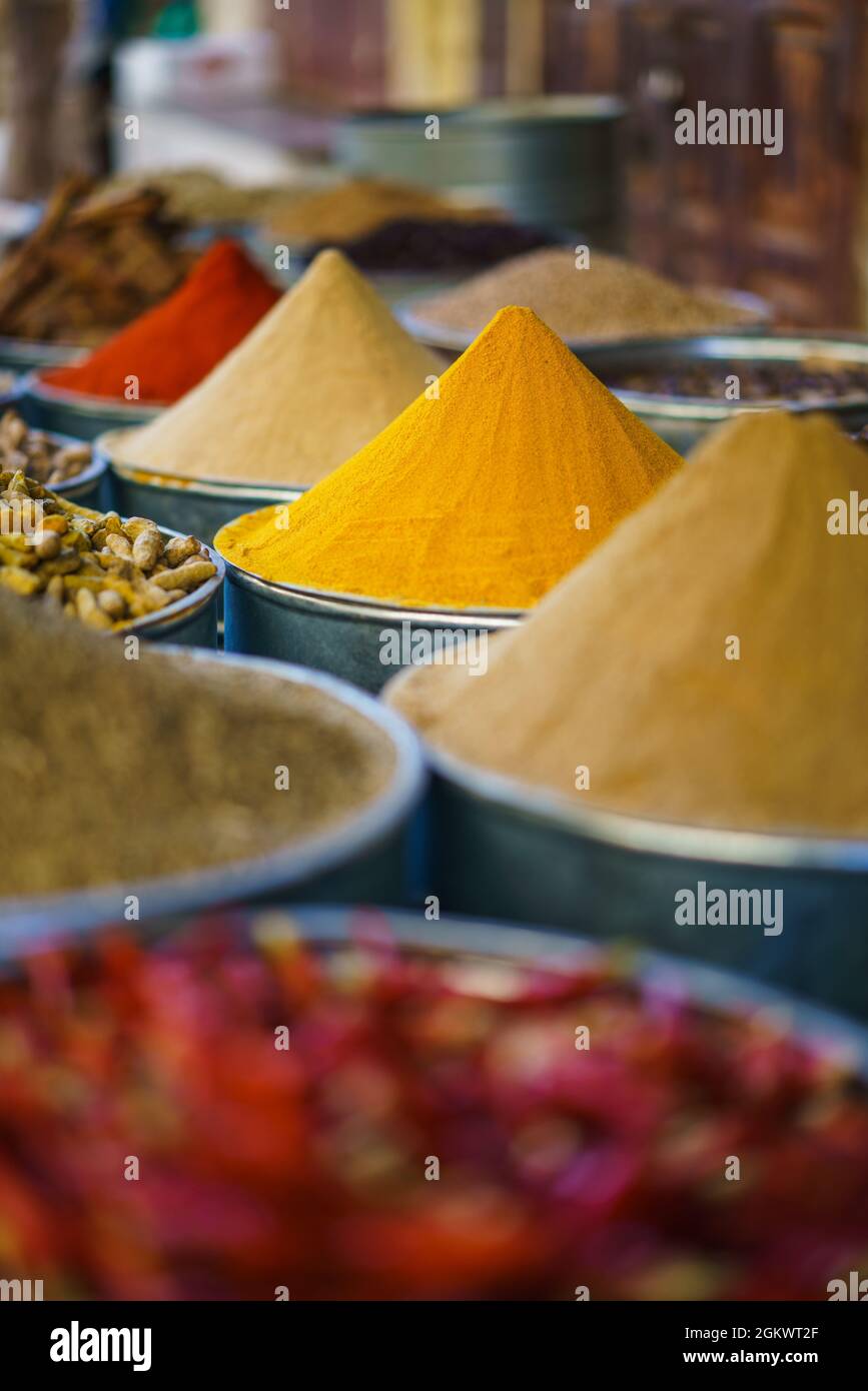 Colorful piles spices in hi-res stock photography and images - Alamy
