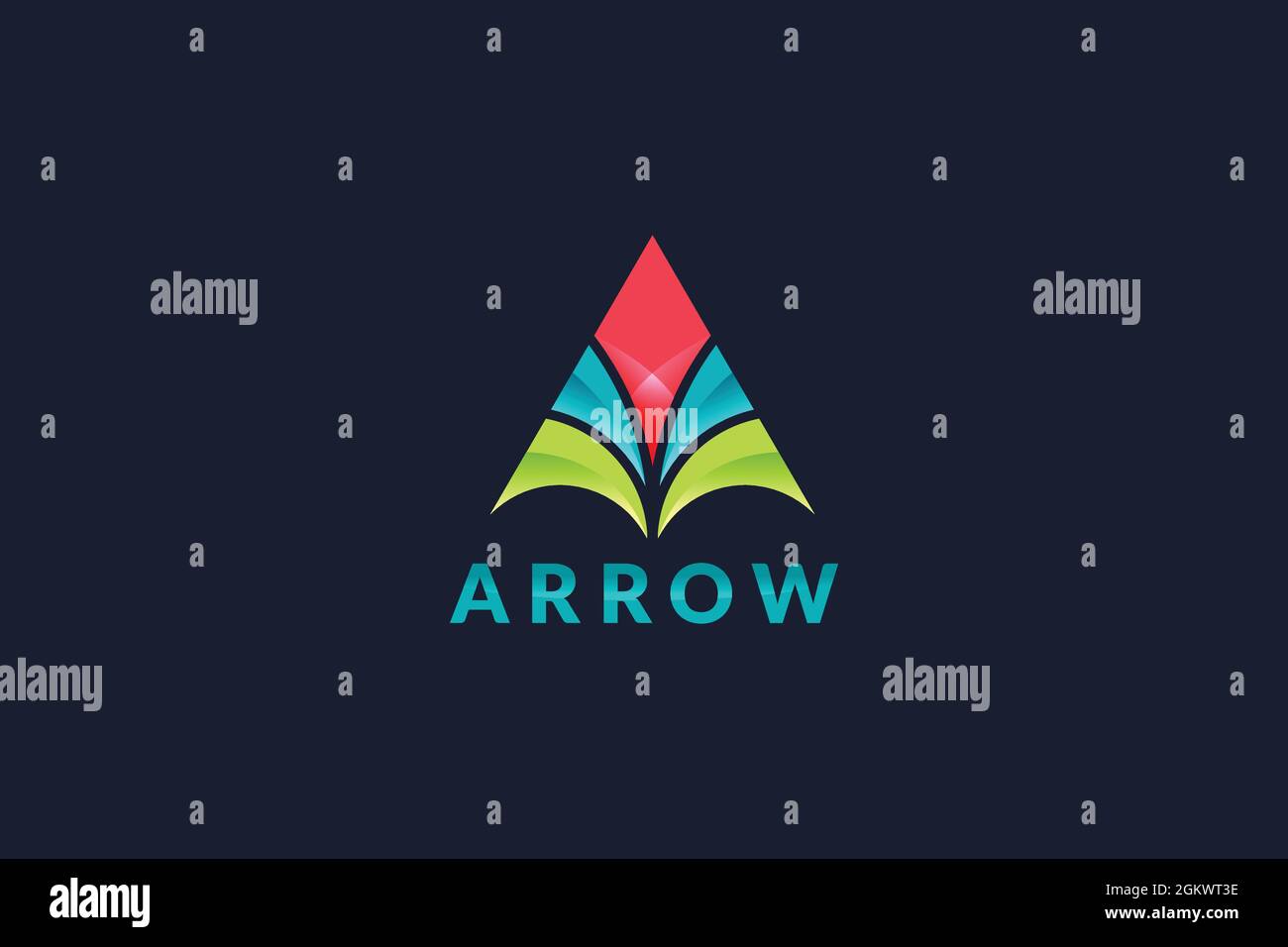 vector arrow logo design. colorful arrow in 3 dimensional graphic ...
