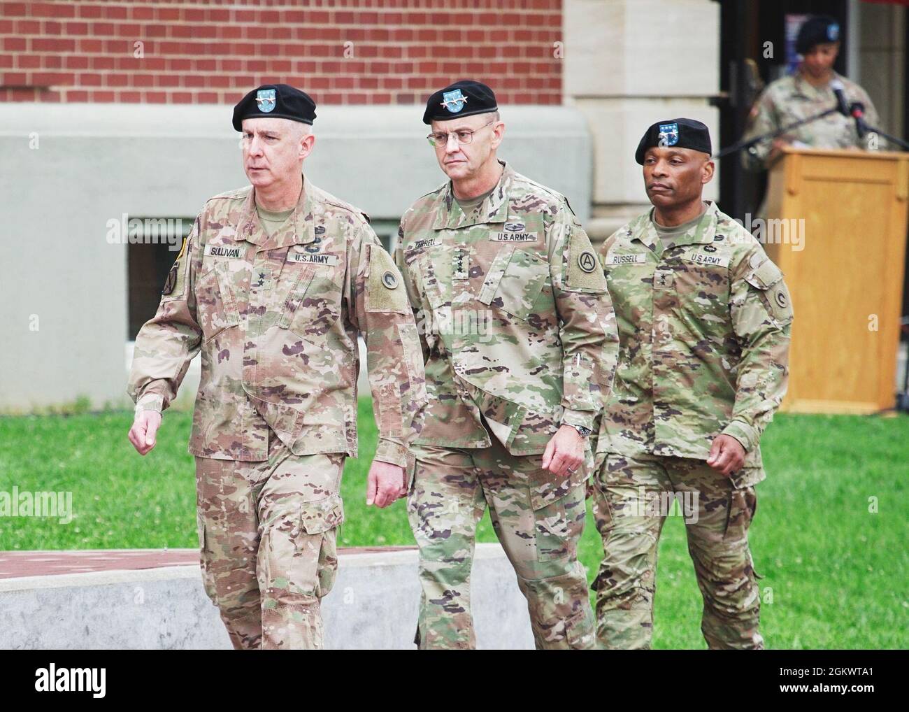 From left, Maj. Gen. John P. Sullivan, outgoing commanding general, 1st ...