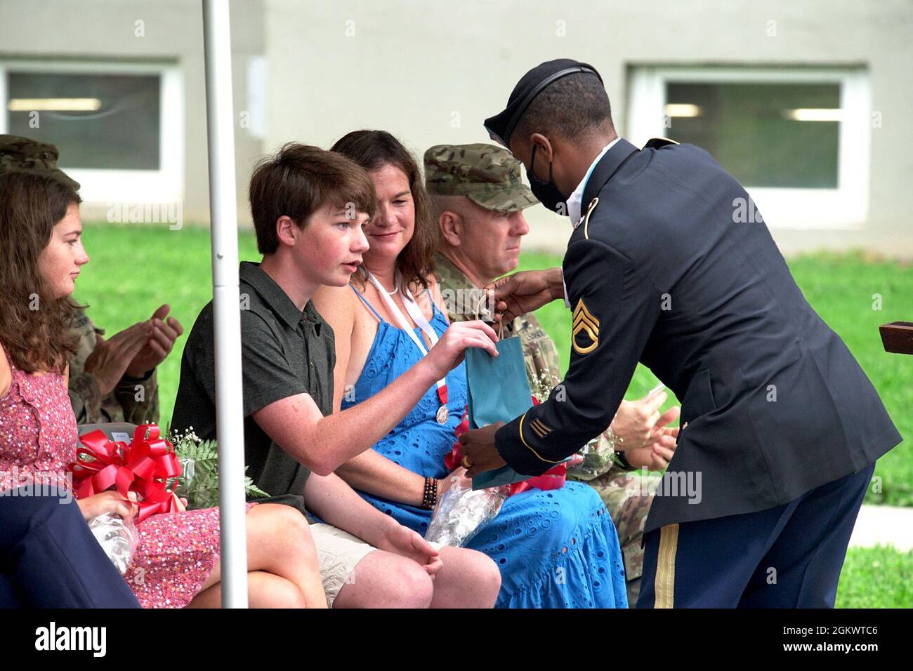 John Sullivan, son of Maj. Gen. John P. Sullivan, outgoing commanding general, 1st Theater ...