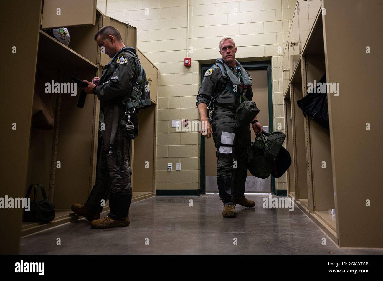 U.S. Air Force Maj. Roy Poor, left, 112th Fighter Squadron chief of ...