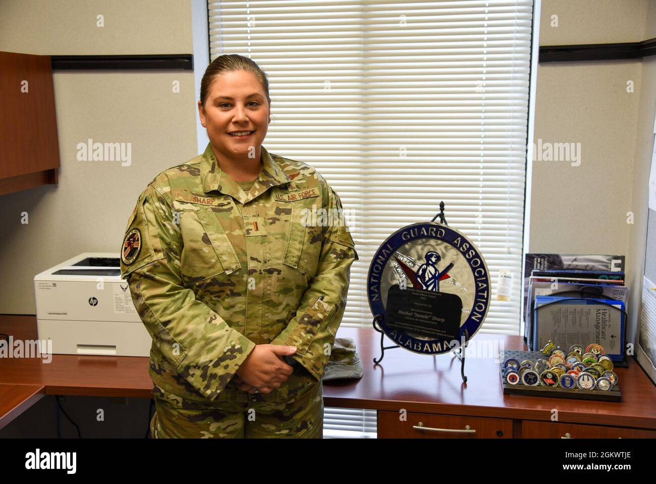 U.S. Air National Guard 2nd Lt. Janele Sharp with her National Guard ...