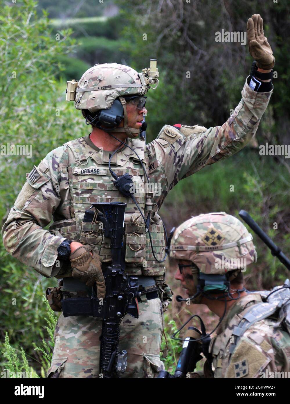 A Soldier with 1st Battalion, 41st Infantry Regiment, 2nd Stryker ...