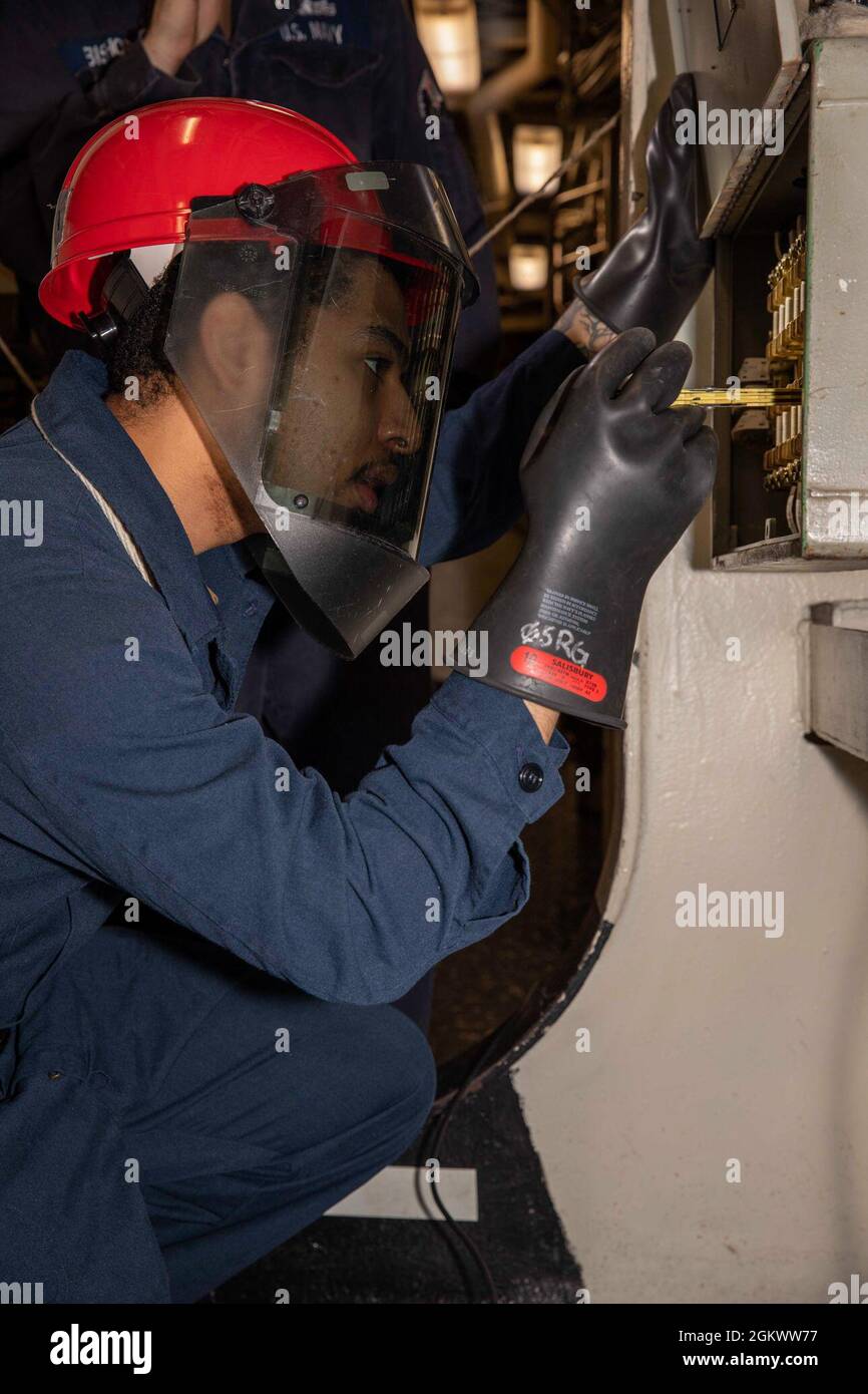 210713-N-OJ308-1047 GULF OF ADEN (July 13, 2021) – Fireman Anthony ...