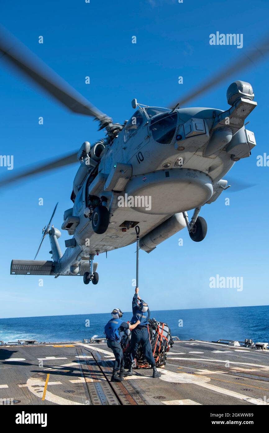 210713-N-HG846-2104 TASMAN SEA (July 13, 2021) – Sailors secure ...