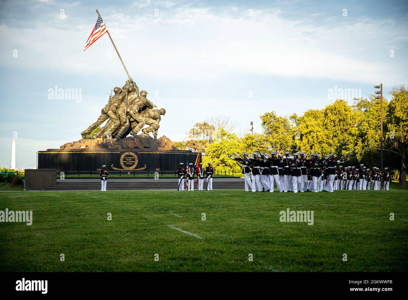 Marines with the Silent Drill Platoon execute their “bursting bomb ...
