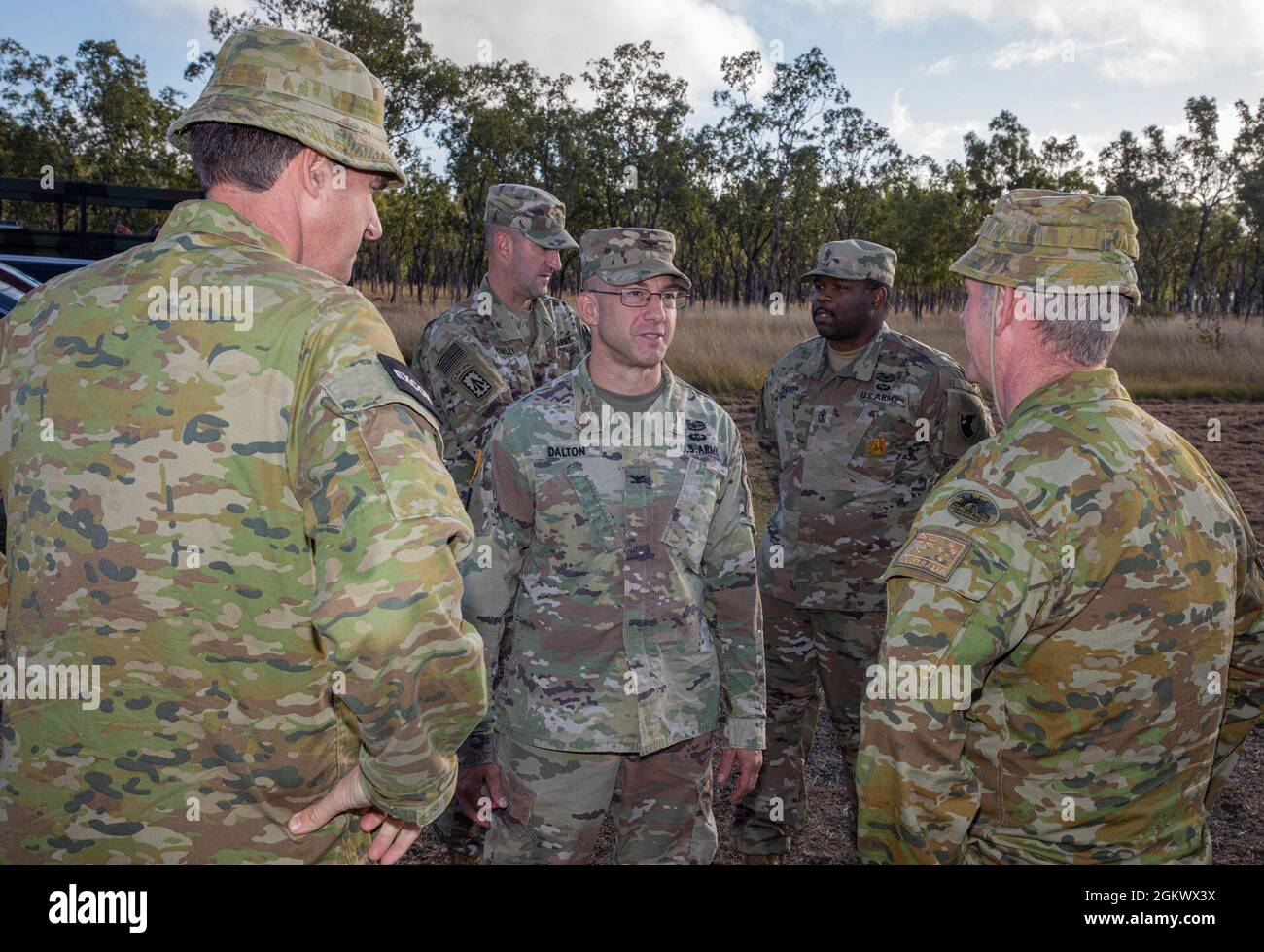 Australian Defence Force military members briefs U.S. Army Col. Matthew ...