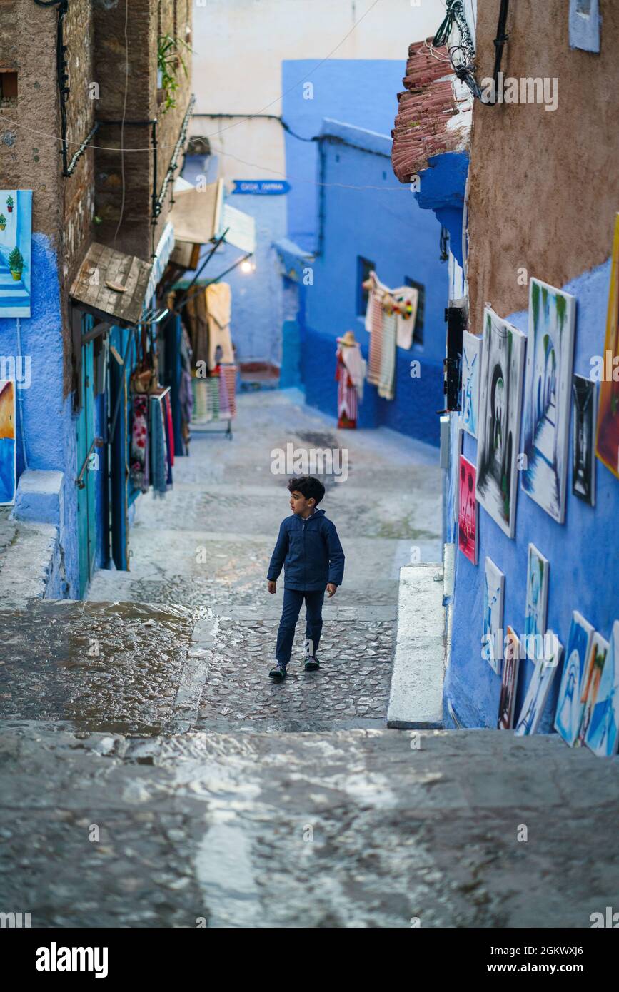 Street scene in the Chefchaouen, Morocco, Africa Stock Photo - Alamy