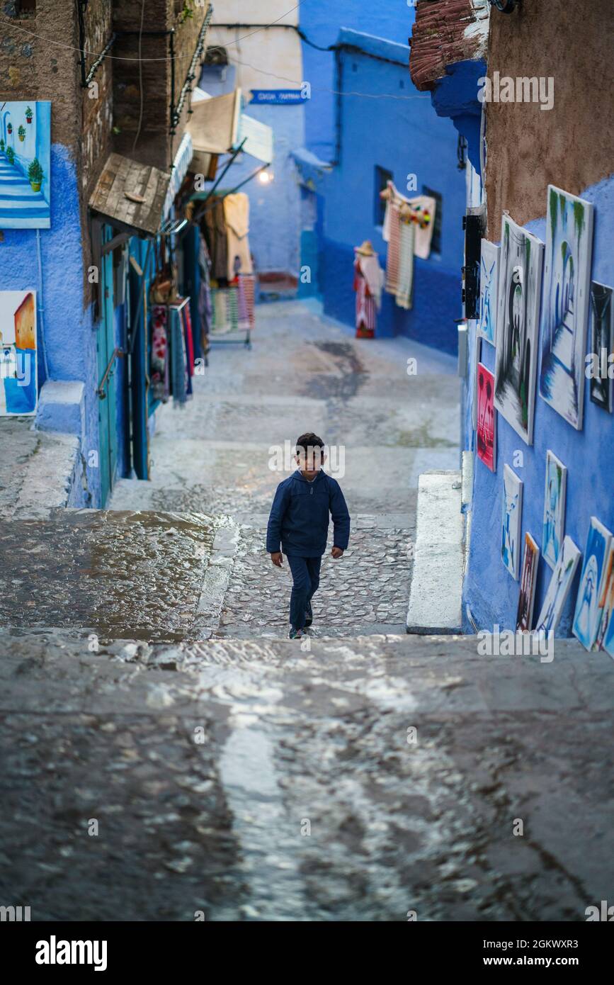 Street scene in the Chefchaouen, Morocco, Africa Stock Photo - Alamy