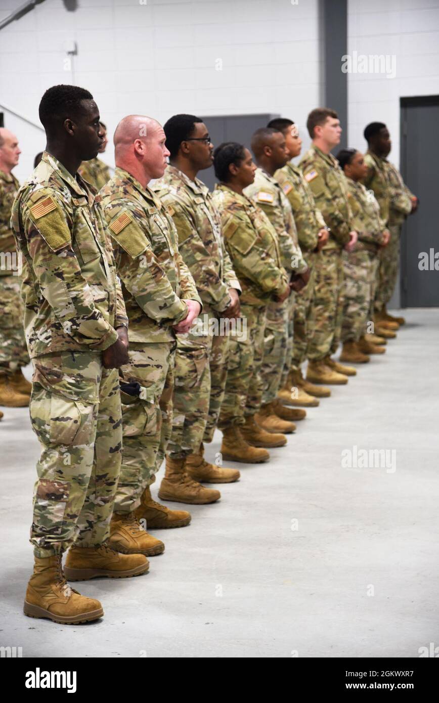Guardsmen in formation at the COVID awards ceremony in Meridian ...