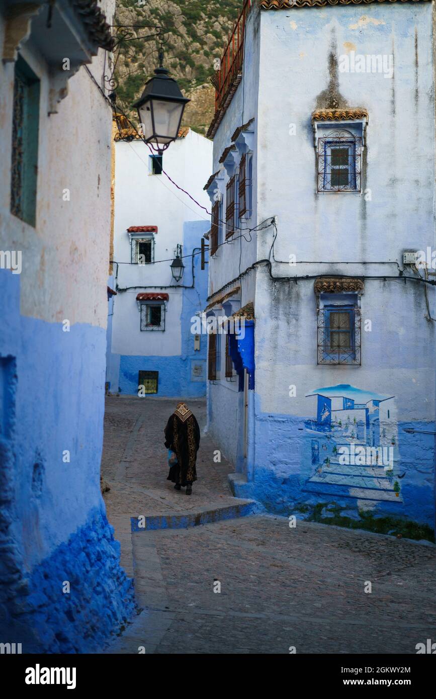 Street scene in the Chefchaouen, Morocco, Africa Stock Photo - Alamy
