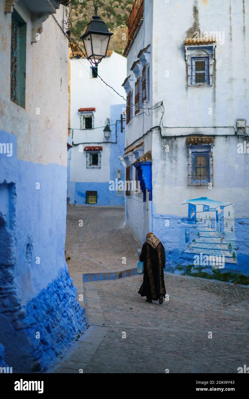 Street scene in the Chefchaouen, Morocco, Africa Stock Photo - Alamy